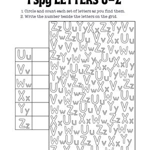 I Spy Letters U–Z Worksheet | Uppercase & Lowercase Alphabet Practice ...