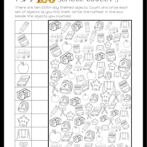 100th Day of School I Spy Game | Printable Classroom Activity (canva ...