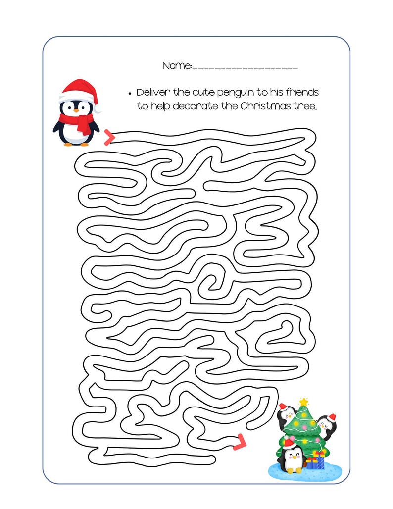 Christmas Mazes for Kids | Winter Wonderland Printable Activities ...