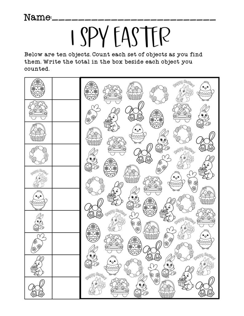 Easter I Spy Worksheet | Spring Classroom Activity (canva Pro Required ...