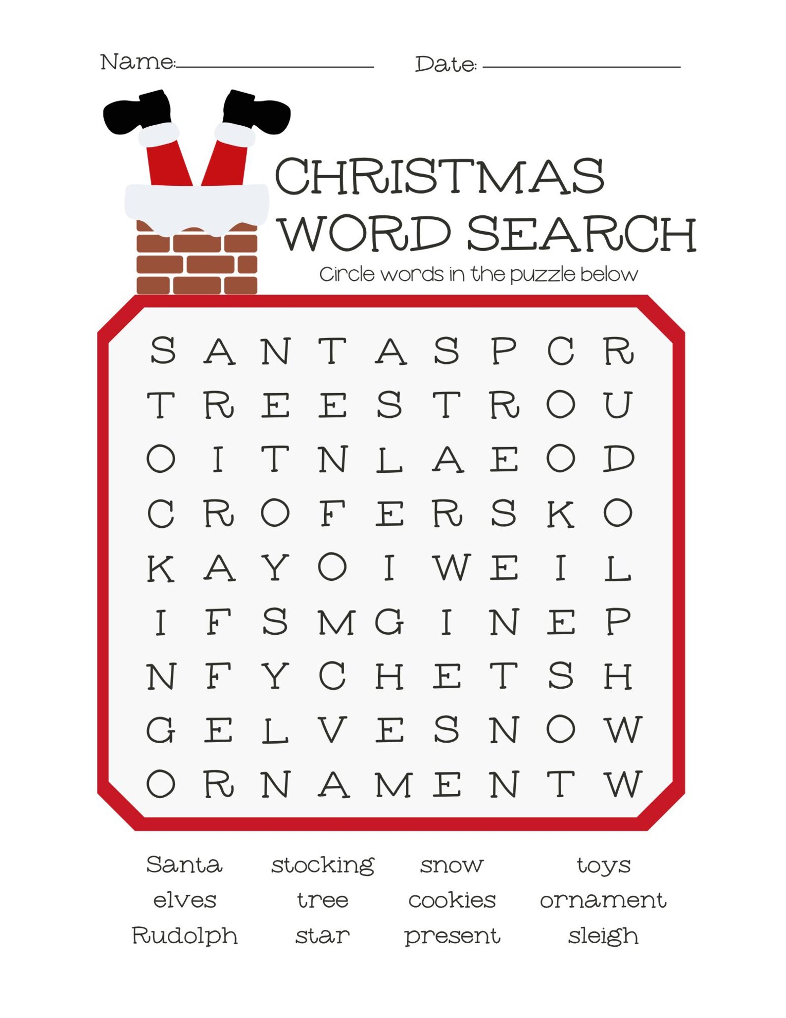 Christmas Word Search Puzzle | Kids Holiday Activity | Canva Pro ...