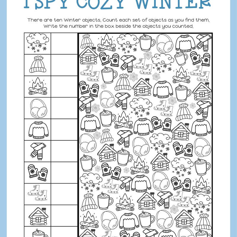 Winter Bear Worksheets - Etsy UK