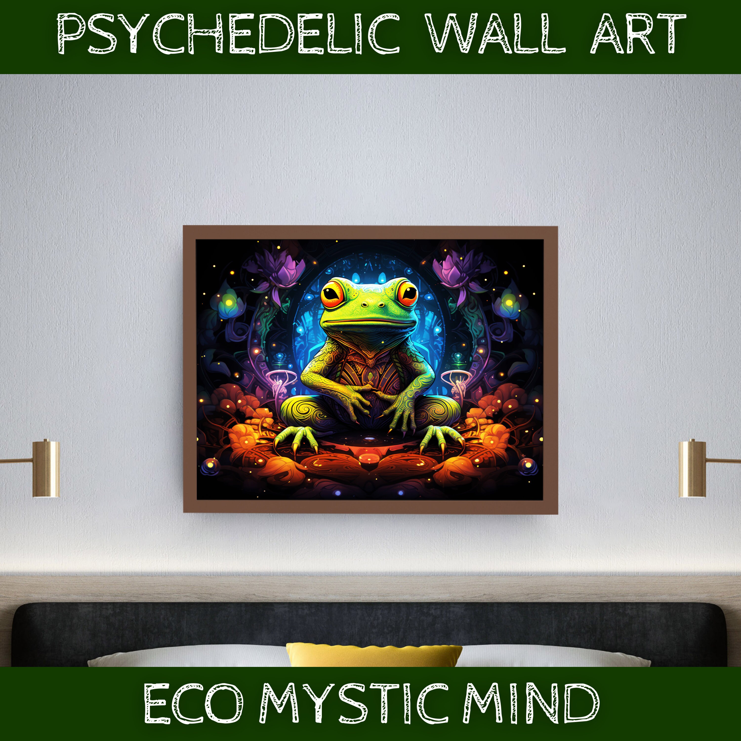 Psychedelic Wall Art, Frog Mandala Print, Trippy Animal Wall Art ...