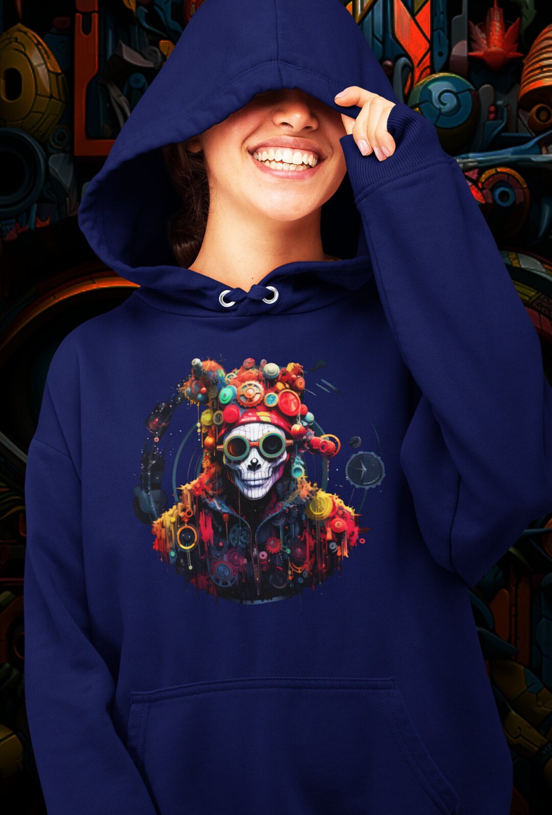 Psychedelic Hoodie, Psytrance, Clown, Crazy Design, Hallucinated, Psy ...
