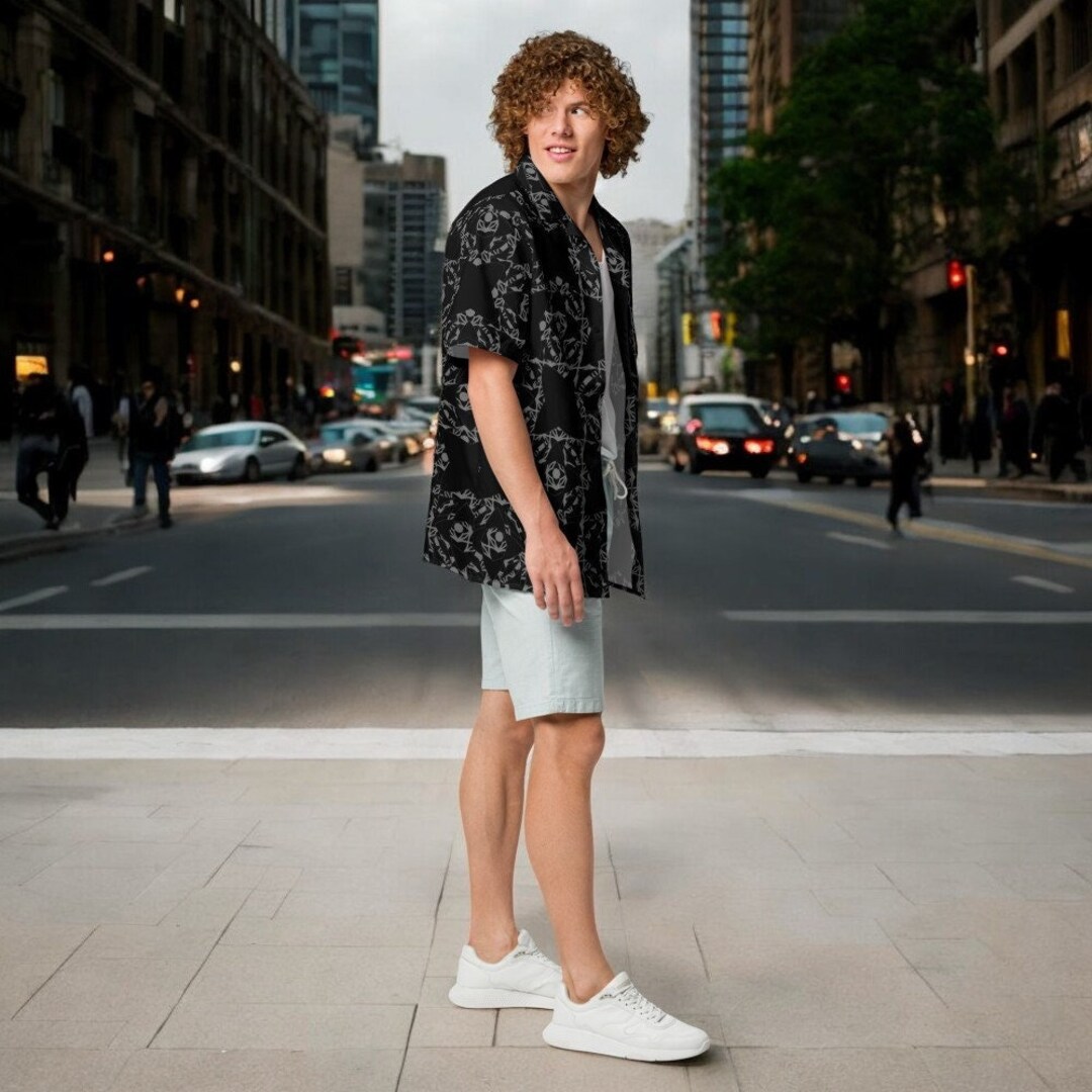 Festive Hawaiian Shirt, Psy Trance Goa Shirt Sacred Geometry ...