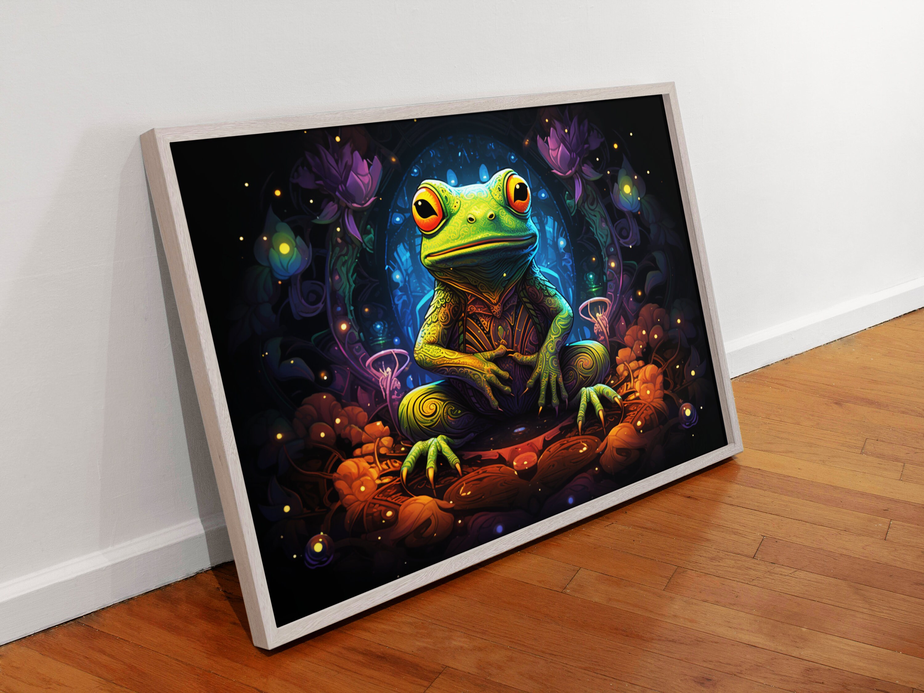 Psychedelic Wall Art, Frog Mandala Print, Trippy Animal Wall Art ...