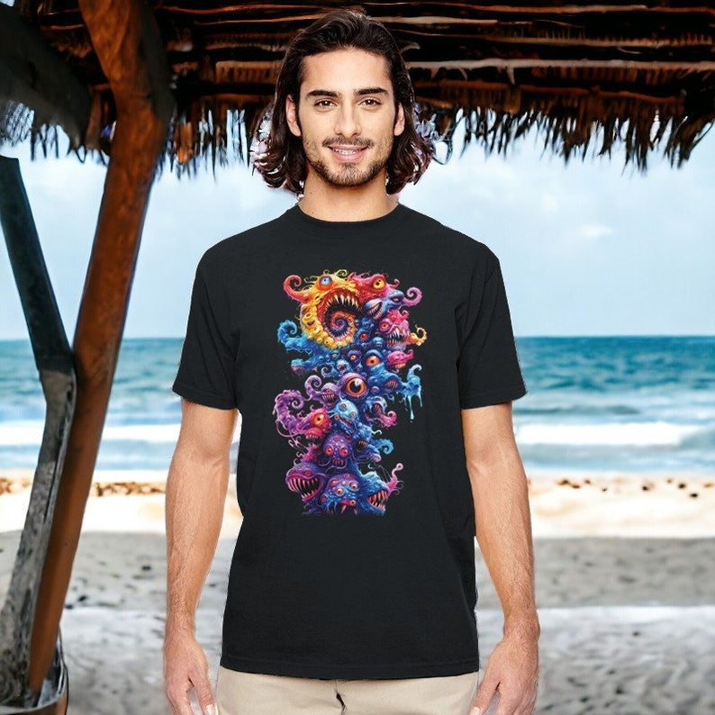 Psy Trance Goa T-shirt Monster Alien Tee Psychedelic Tee Magic ...