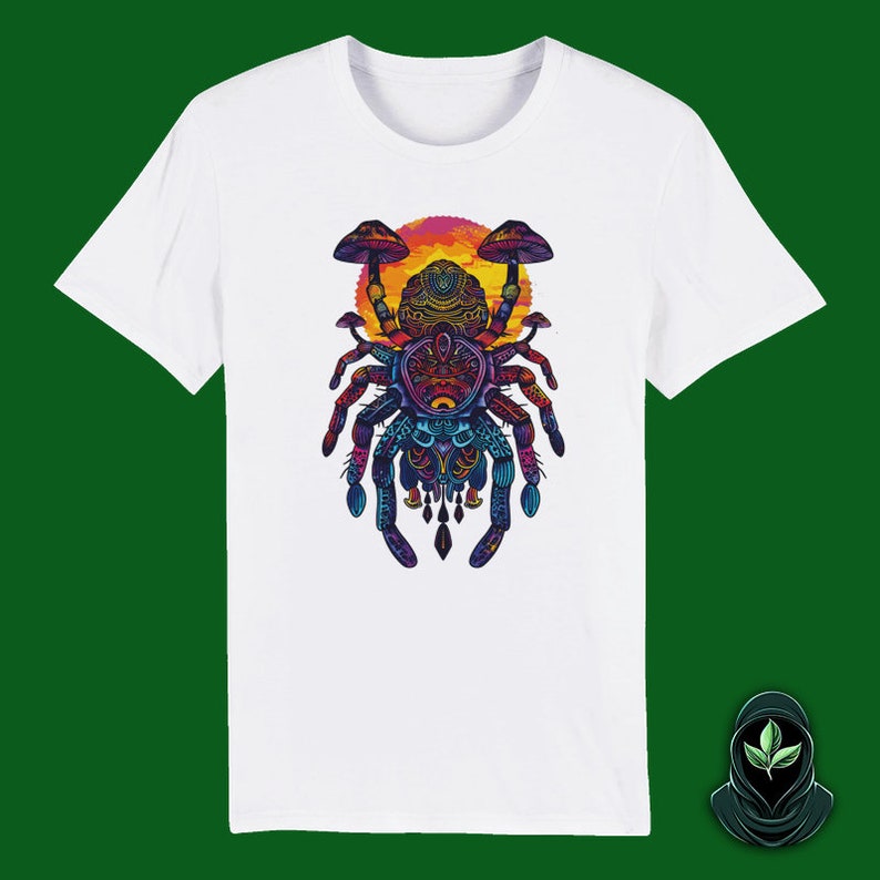 Psychedelic T-shirt Tarantula With Mushrooms Animal Guide Mandala ...