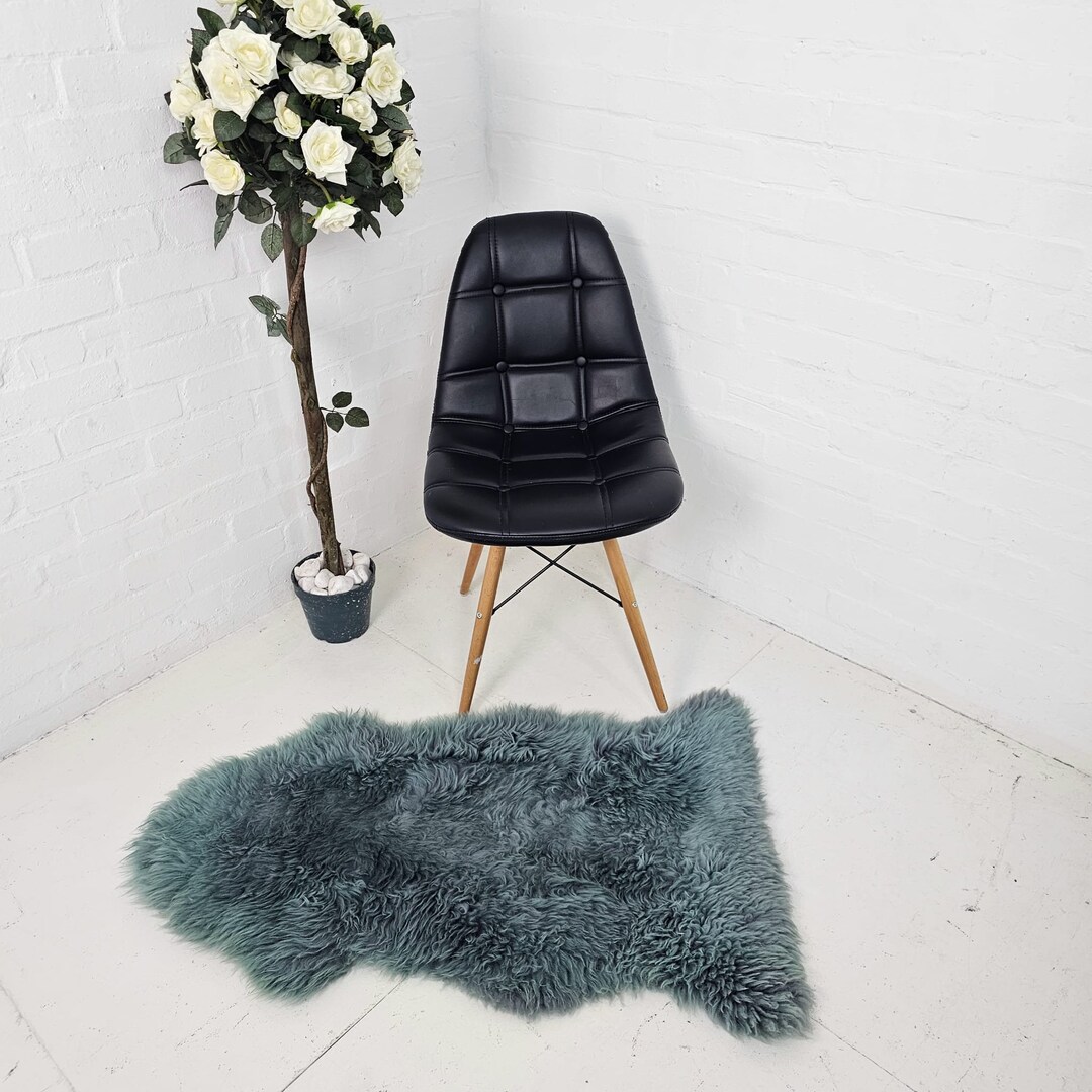 Duck Egg Genuine Sheepskin Rug Blue Sheepskin Rug Soft Thick Furr ...