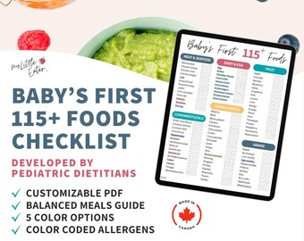 Baby Led Weaning Prep Guide Printable, BLW Guide Checklist, 100 First ...