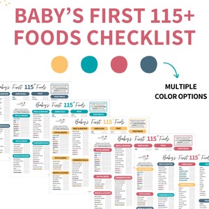 Baby Led Weaning Checklist: First Foods & Allergy Tracker (digital ...