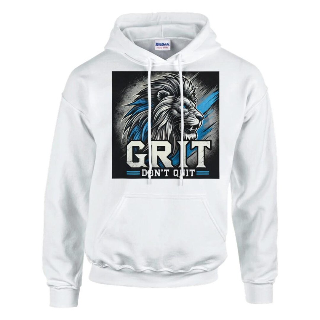 Grit Don't Quit Hoodie Detroit Lions Inspired Colors Motivational ...