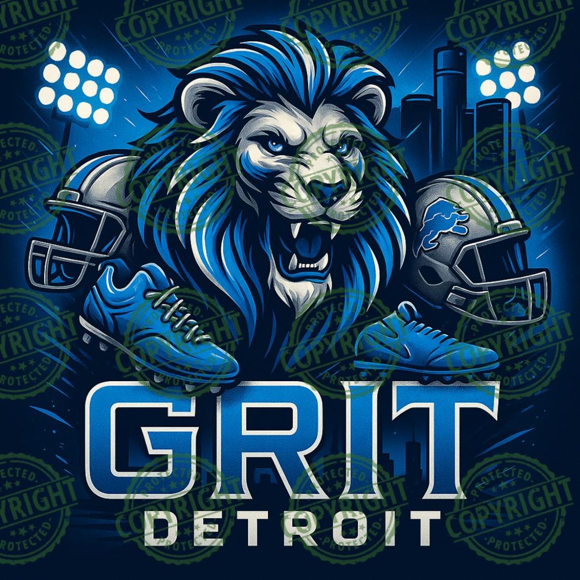 Detroit Lions Inspired 'grit' Graphic Art - Etsy
