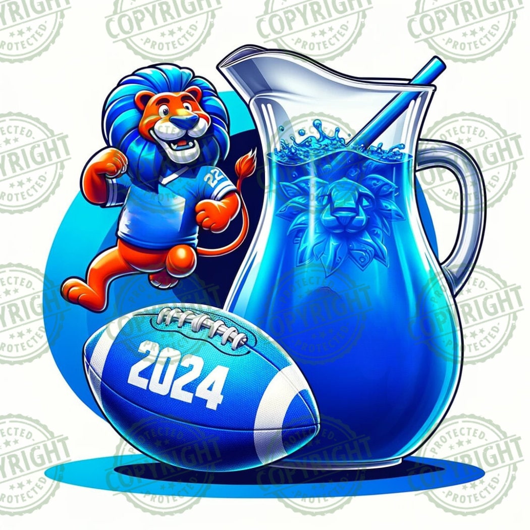 Detroit Lions Inspired Blue Kool-aid Graphic Vibrant Digital Art for ...