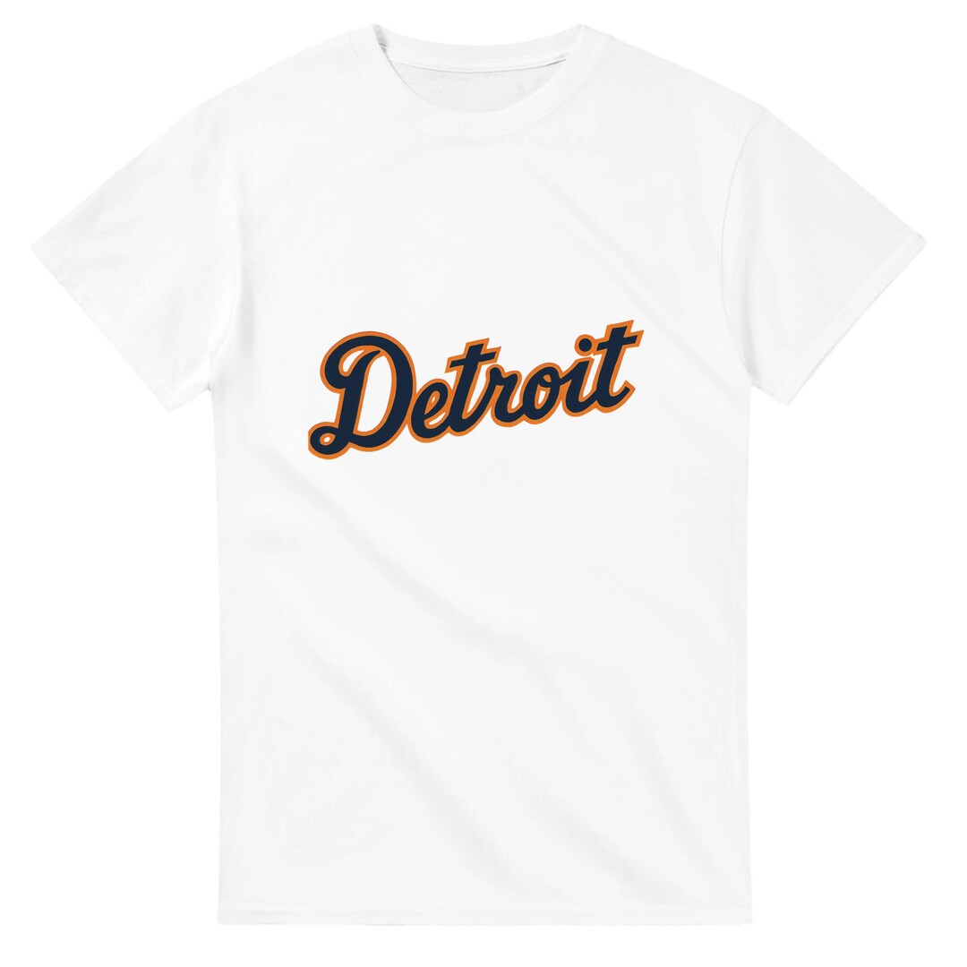 Detroit T-shirt | Navy Blue and Orange Detroit Graphic Tee | Motor City ...