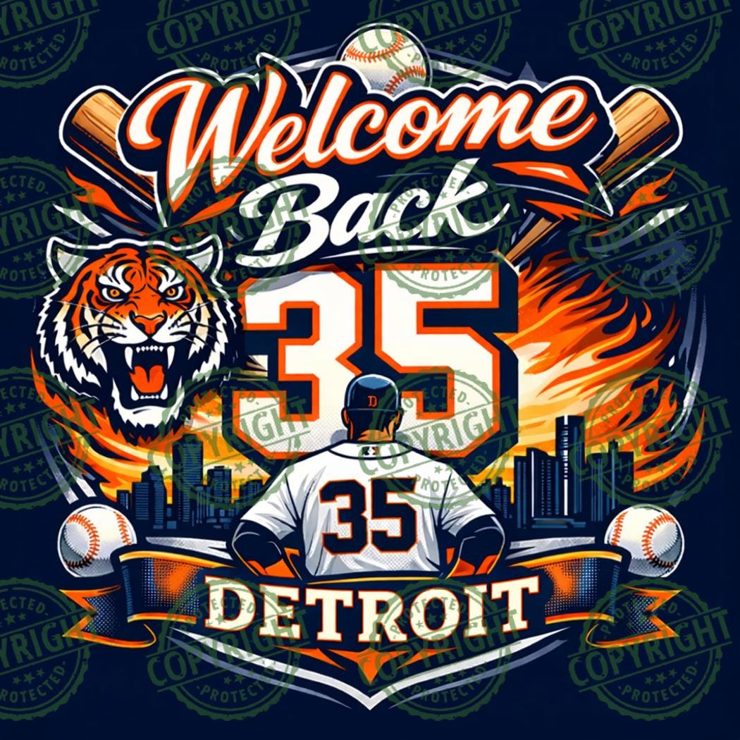Detroit Tigers Inspired Welcome Back Verlander - Etsy