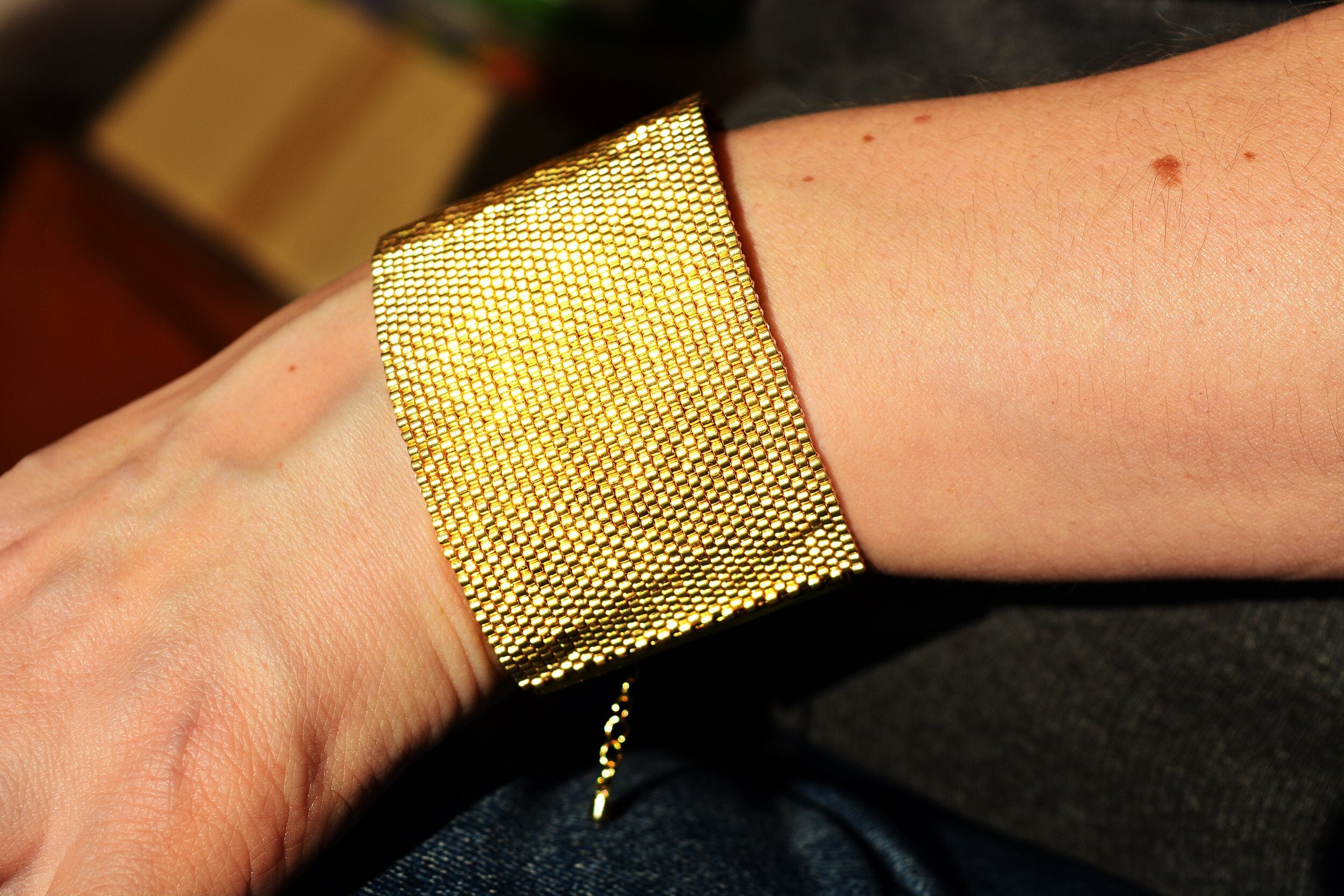 Light Gold Sparkling Bracelet, Miyuki Japanese Galvanized Beads ...