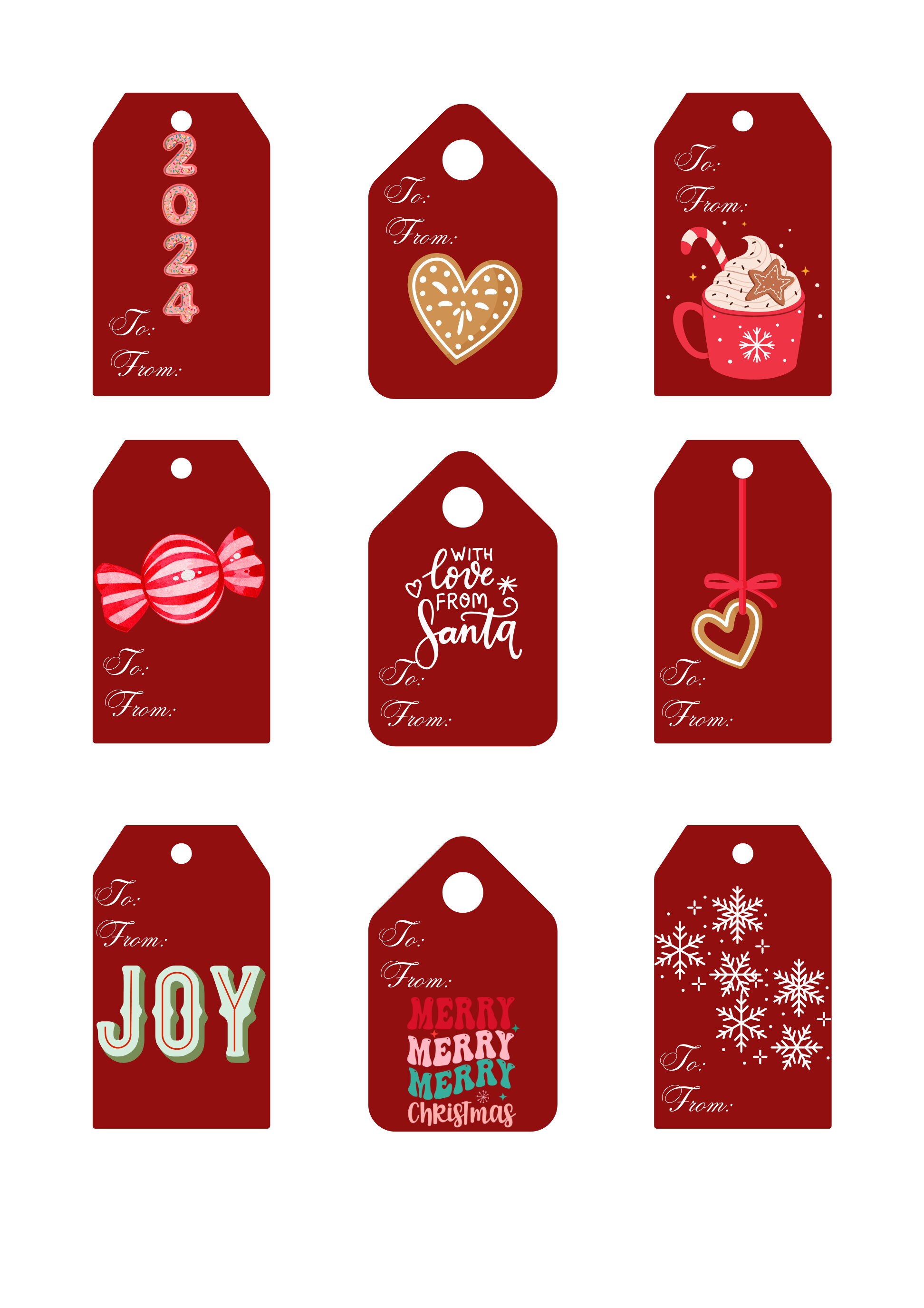 Christmas Planner, Printable Planner, Printable Gift Tags, Tags ...