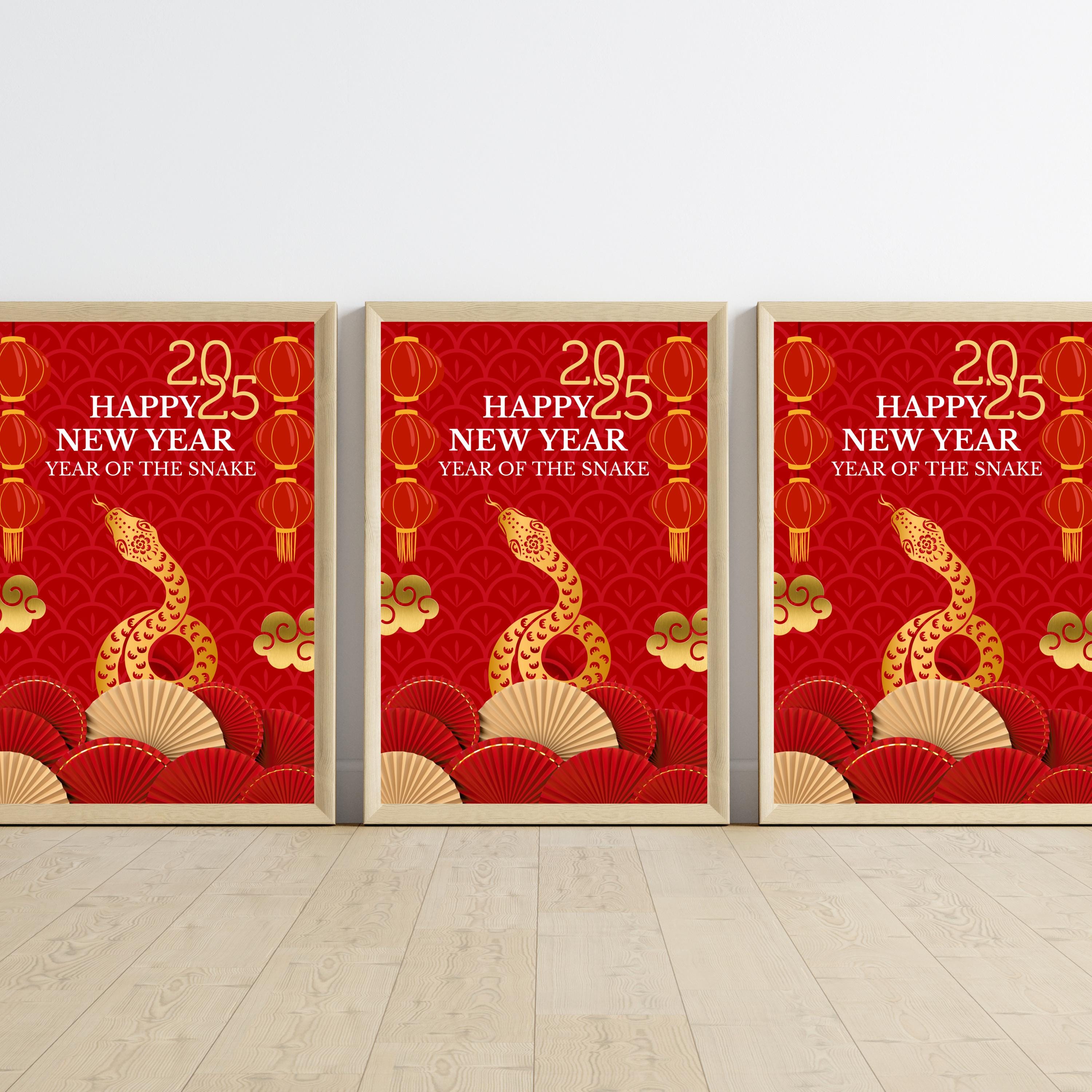 Lunar New Year Card |DIGITAL DOWNLOAD| Chinese New Year Red & Gold ...