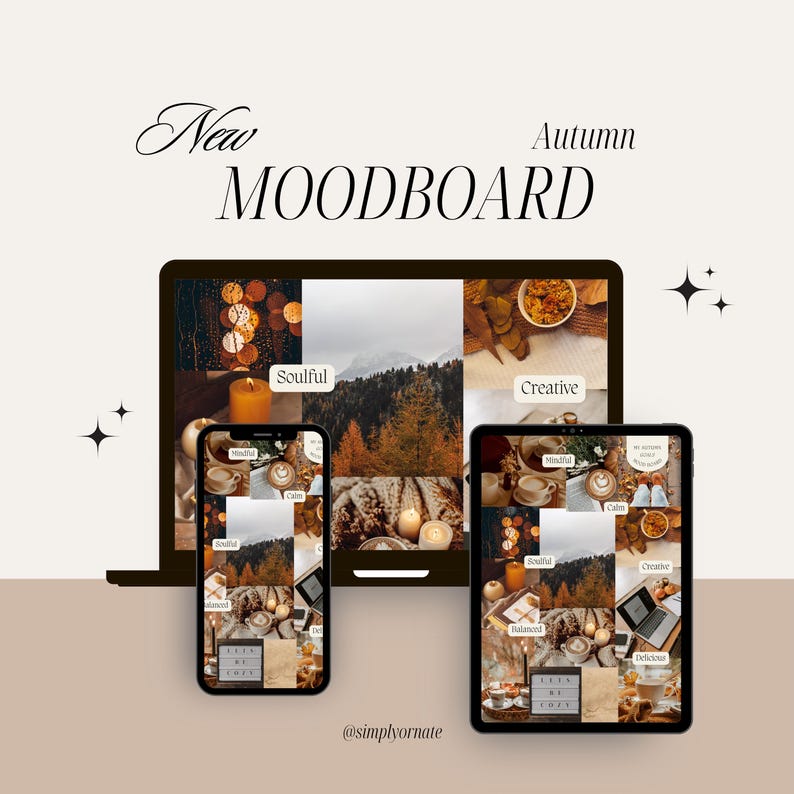 Fall Dreamy Mood Board | Aesthetic Autumn Images | Digital Download ...