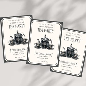 Victorian Gothic Tea Party Invitation, Editable Spooky Halloween ...