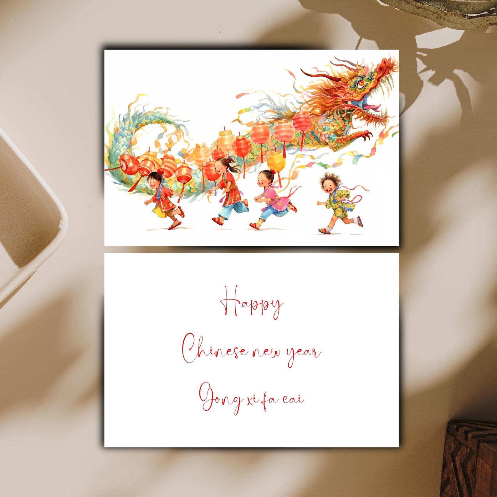 Printable Dragon Dance Card |instant Download| Chinese New Year, Spring ...