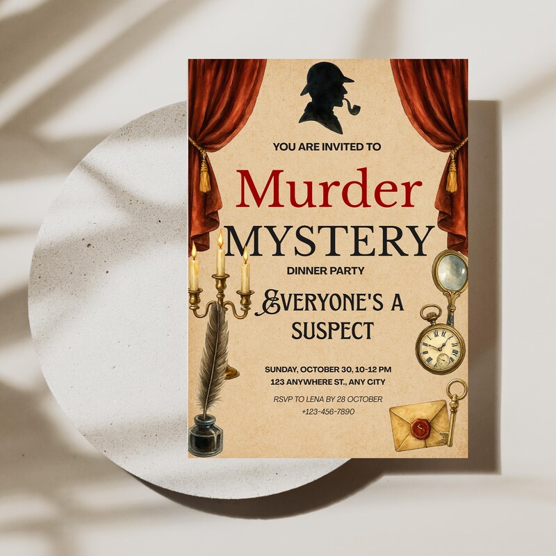 Clue Murder Mystery Invitation - Etsy