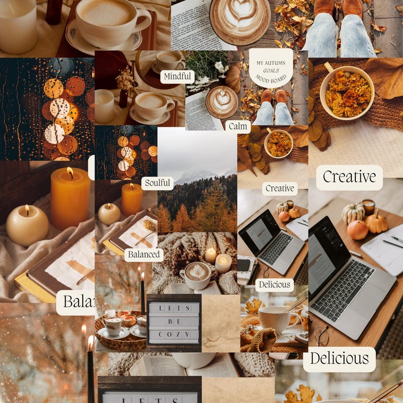 Fall Dreamy Mood Board | Aesthetic Autumn Images | Digital Download ...