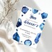 Blue Crystal Gemstone Birthday Invitation, Geology Theme, Editable ...