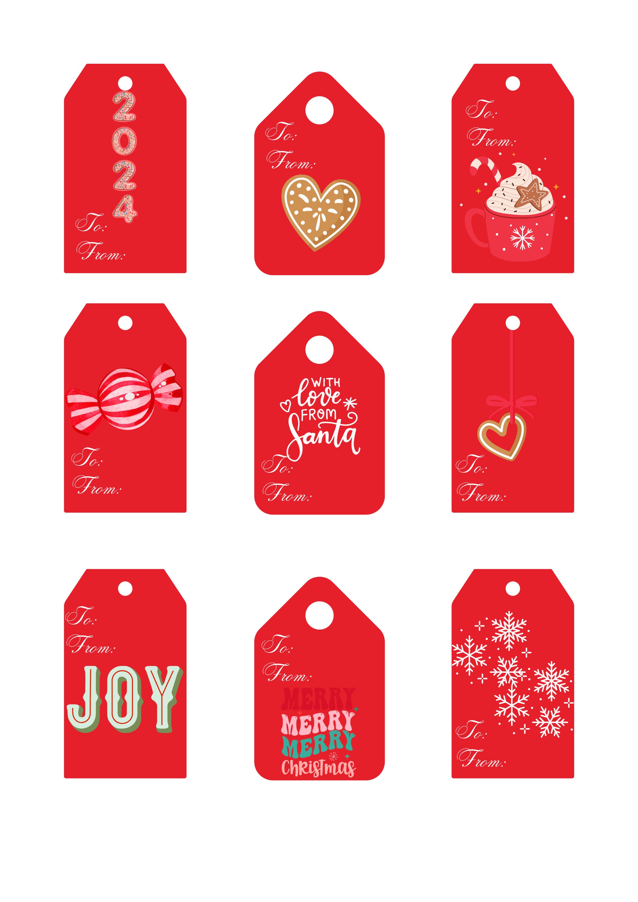 7 Printable Gift Tags Printable Christmas Gift Tag Bundle - Etsy