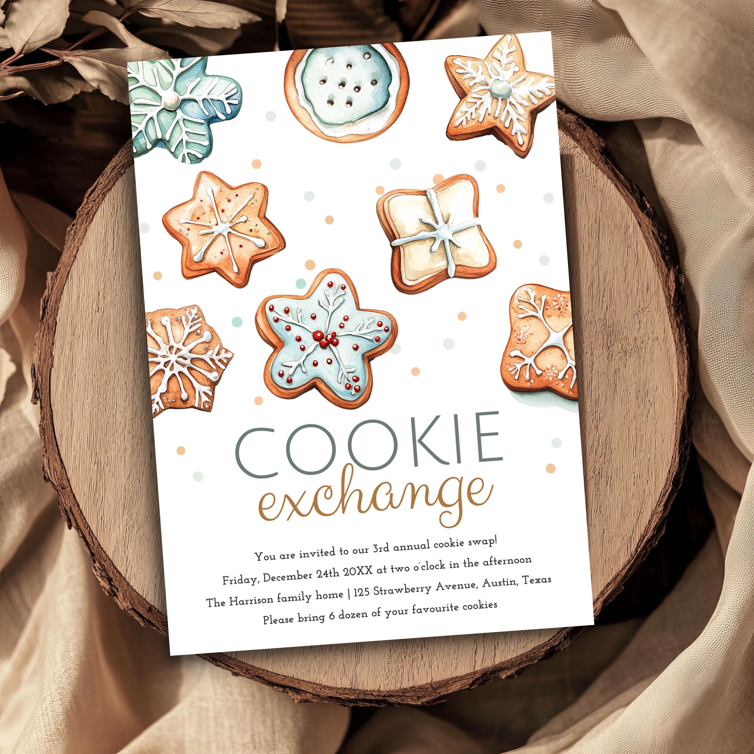 Editable Cookie Exchange Invitation Template, Cheerful & Colorful ...