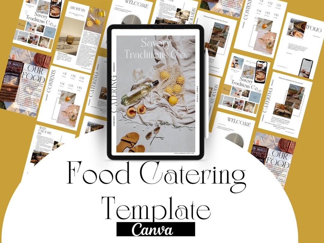 Food Catering Magazine Template – Stylish Canva Ebook (digital Download ...