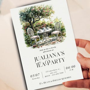 Editable Garden Tea Party Invitation - Digital Download - Printable ...