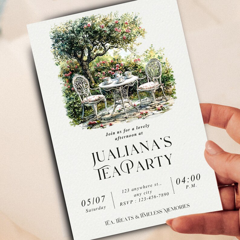 Editable Garden Tea Party Invitation - Digital Download - Printable ...