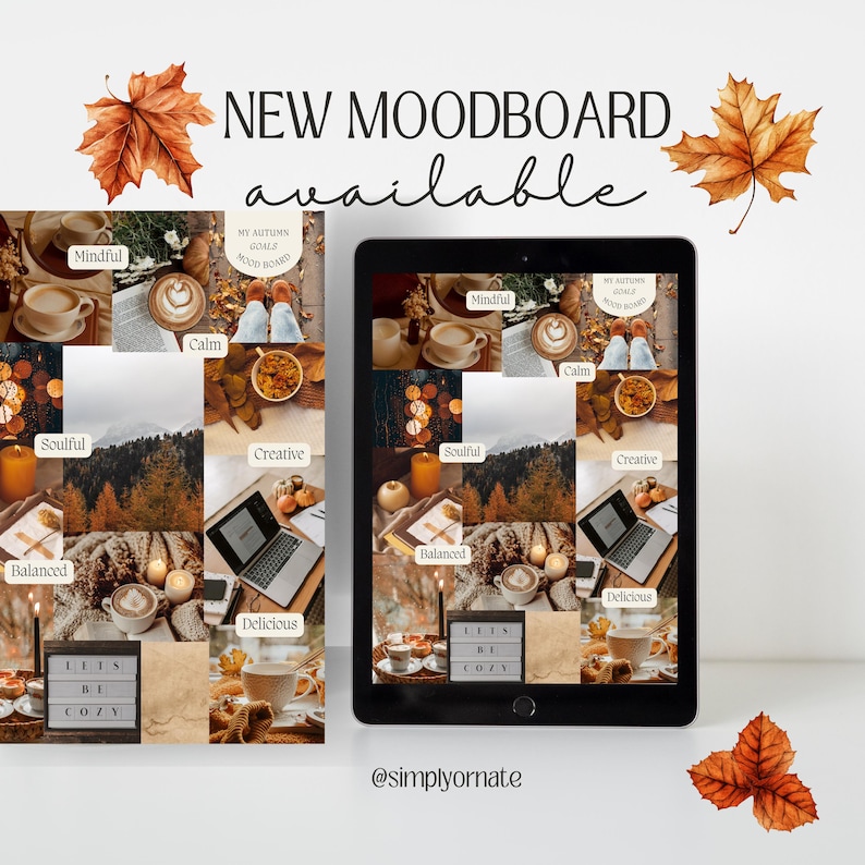 Fall Dreamy Mood Board | Aesthetic Autumn Images | Digital Download ...