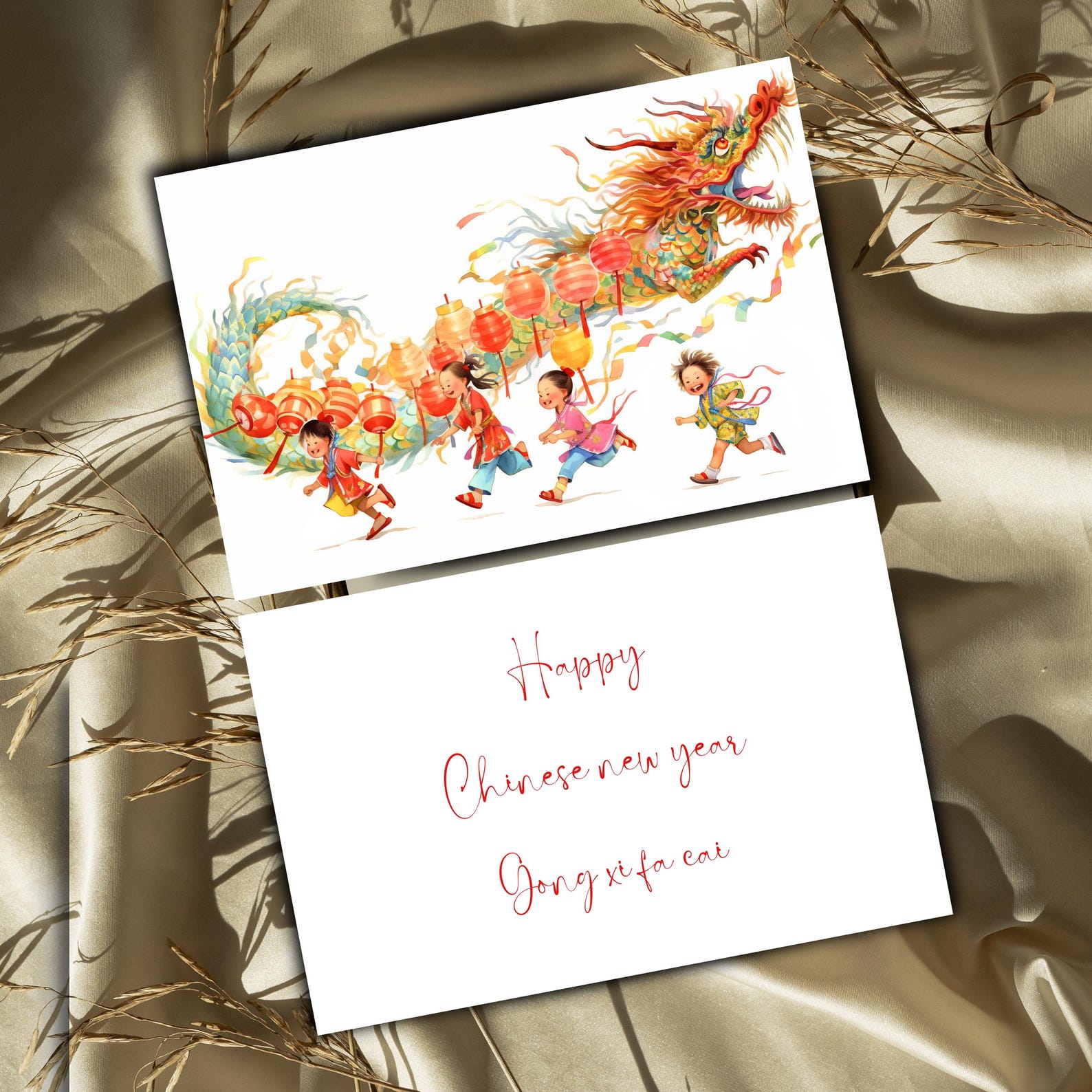 Printable Dragon Dance Card |instant Download| Chinese New Year, Spring ...