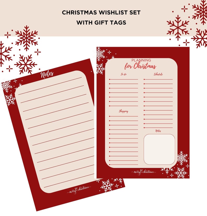 Christmas Planner, Printable Planner, Printable Gift Tags, Tags ...