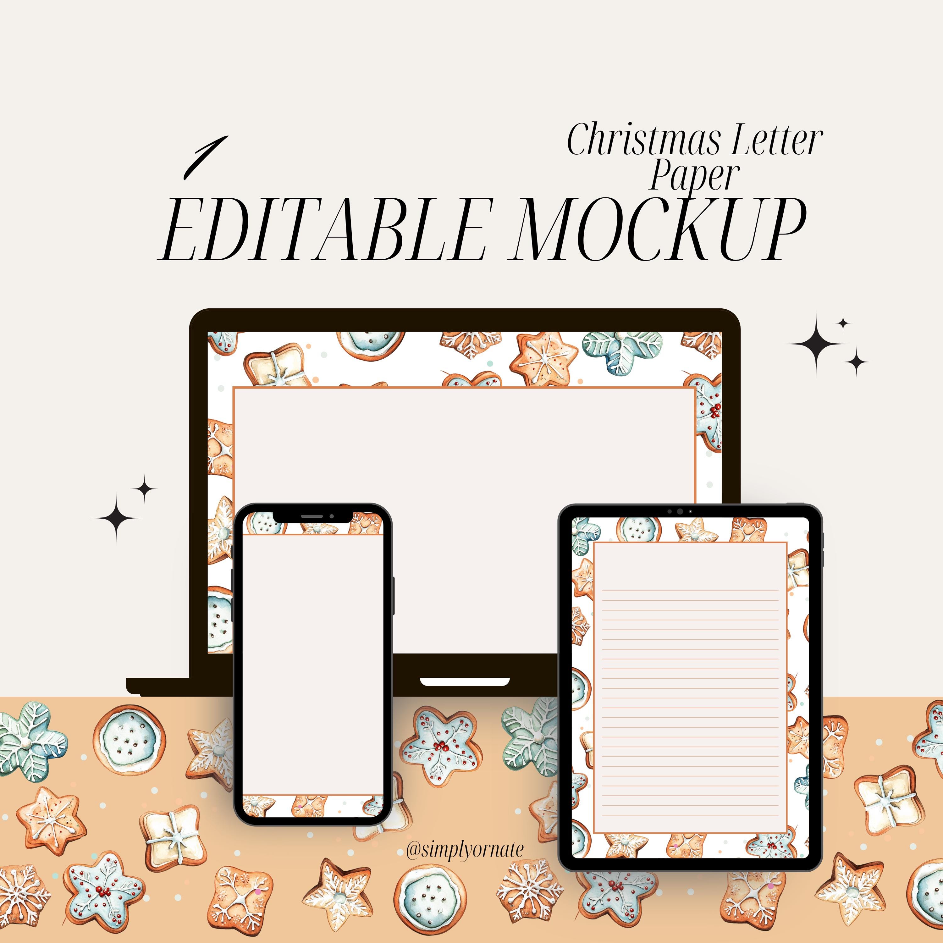 Printable Christmas Cookie Stationery, Lined Unlined Paper, Printable ...