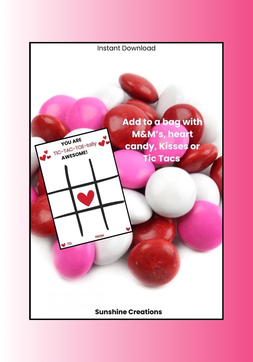 Printable Valentine's Day Tic-tac-toe, Valentine's Day Cards, Valentine ...