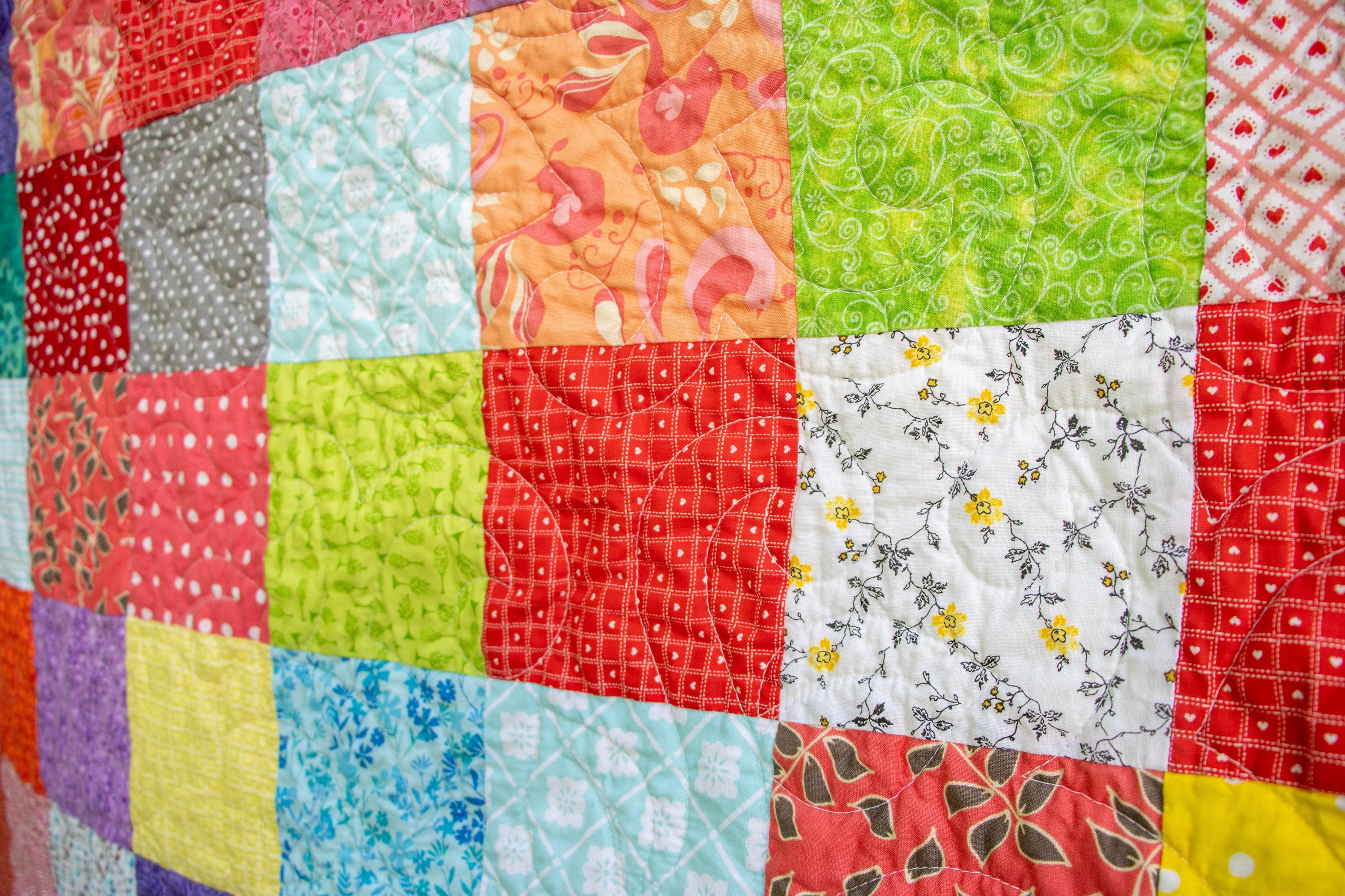 Handmade Scrappy Patchwork Quilt Colorful - Etsy