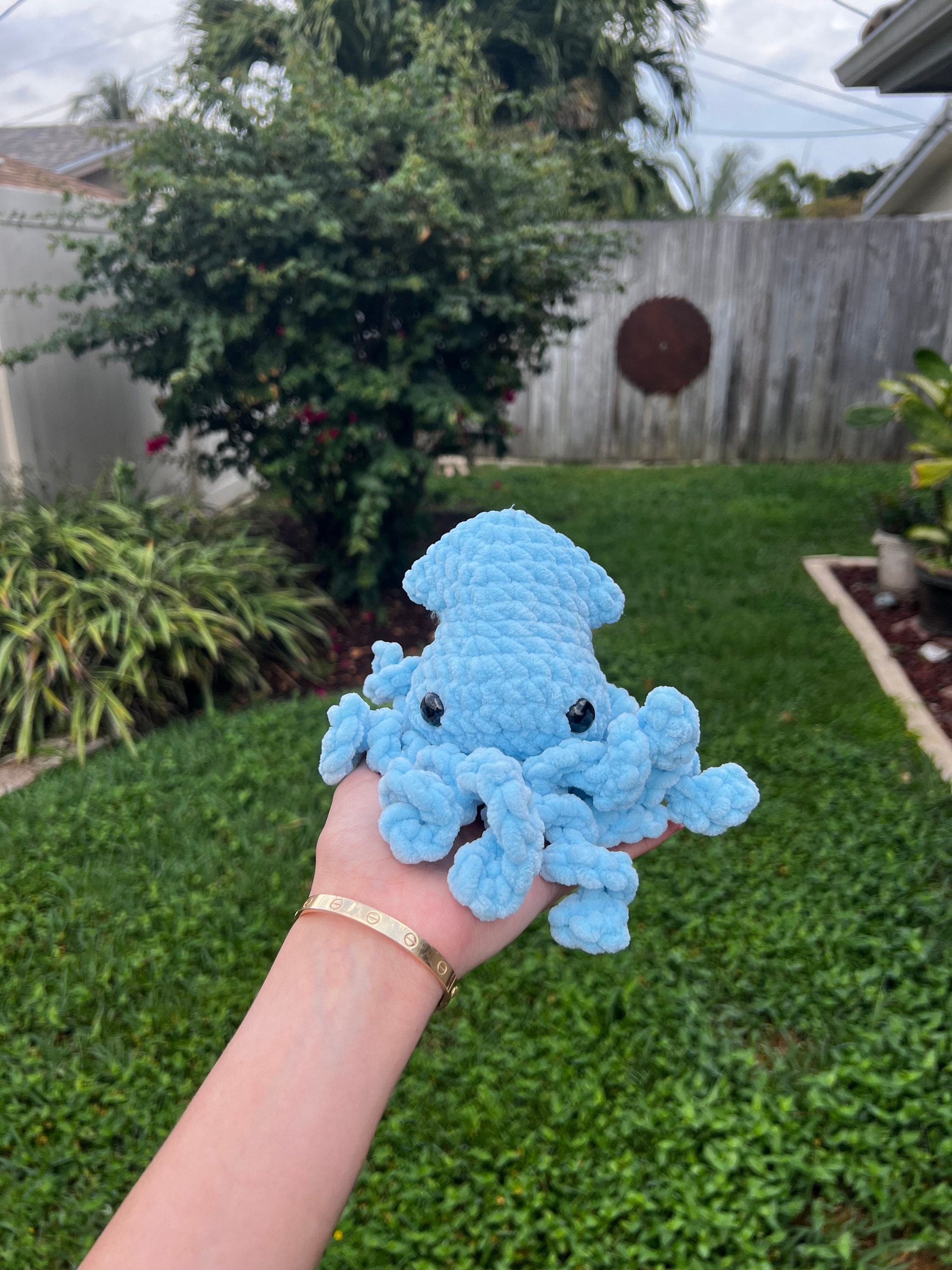 Crochet Squid Plushie, Velvet Crochet Squid Plushie, Cute Squid ...