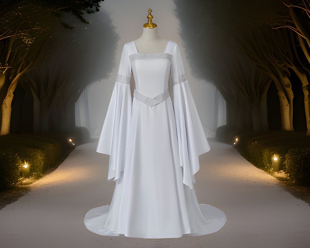 Galadriel Cosplay Costume Dress elf Queen Halloween Outfit Carnival ...