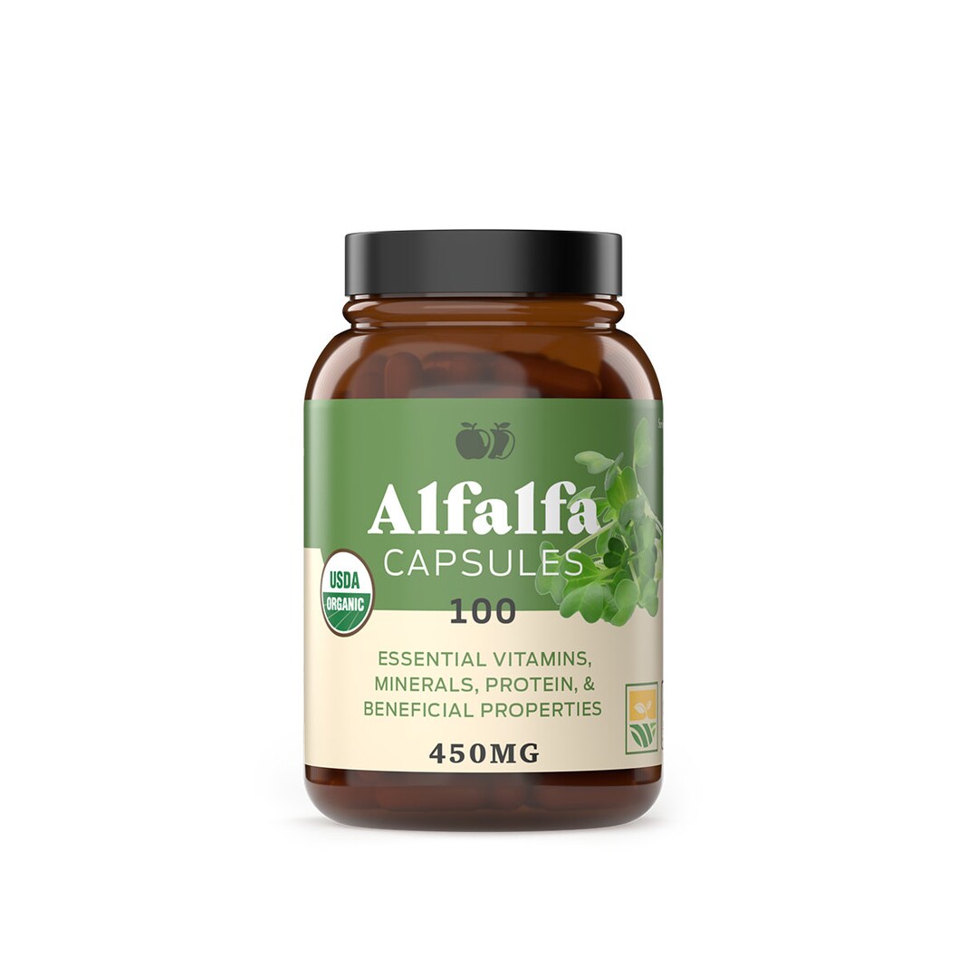 Organic Alfalfa Capsules 100 Pure Veggie Capsules, 450mg, Superfood - Etsy