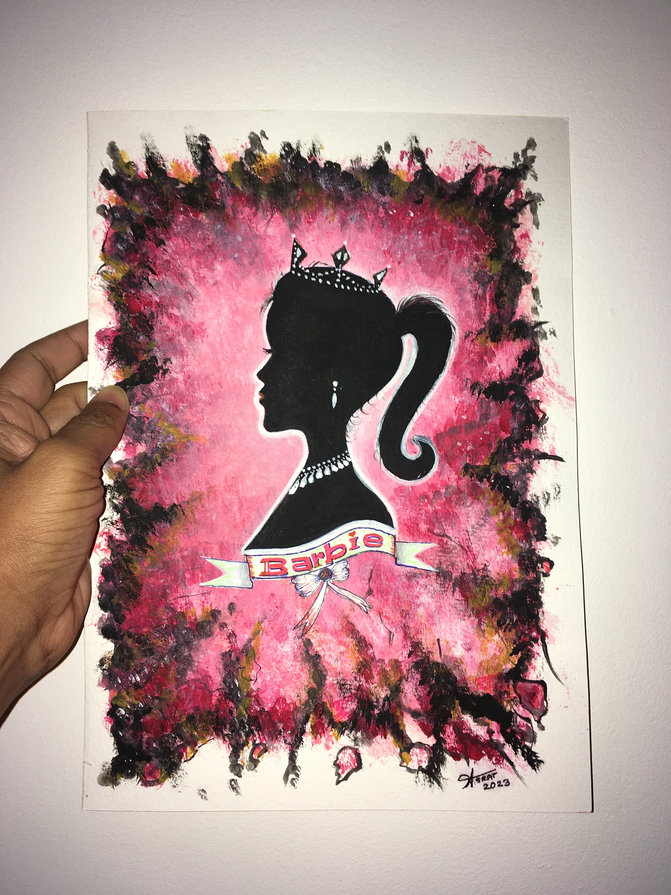 Barbie orginal Painting Acrylic Colour - Etsy