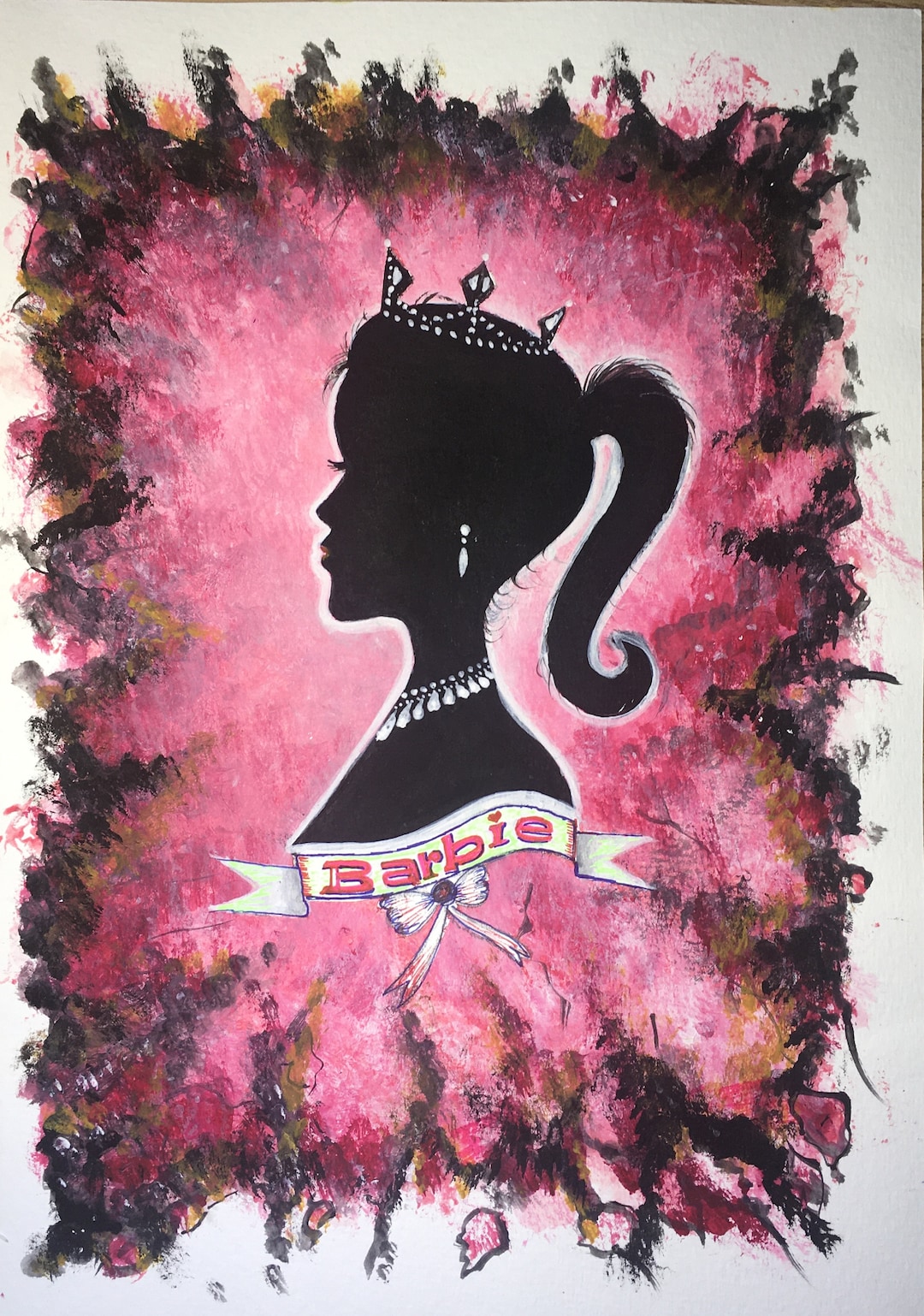 Barbie orginal Painting Acrylic Colour - Etsy