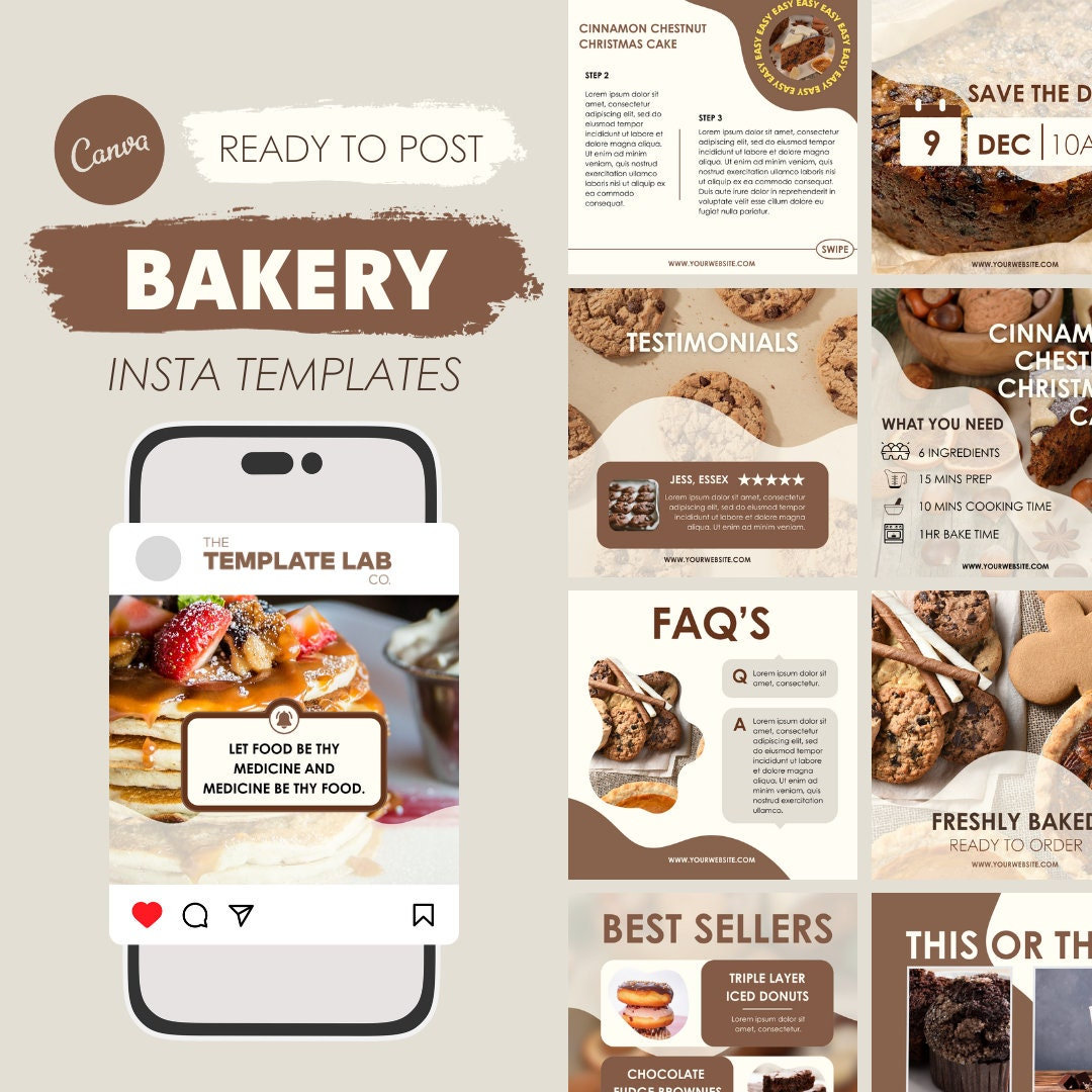 Bakery Dessert Insta Template Professional | Cafe Insta | Cake Business ...