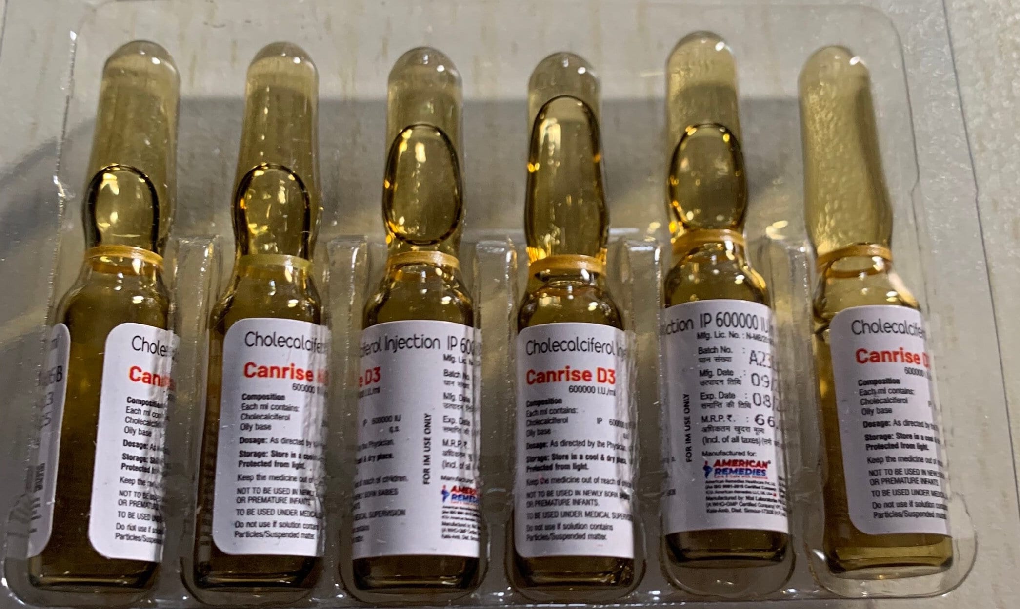 Vitamin D3 Ampoules 600000iu per 1ml X 6 Ampoules - Etsy