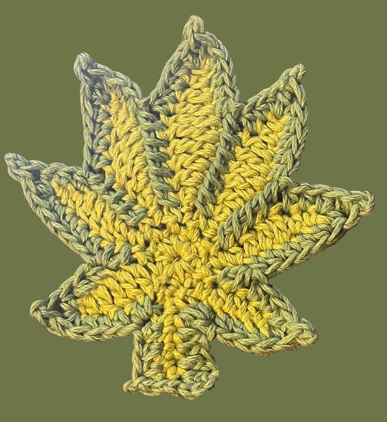 Marijuana Leaf Crochet PDF Pattern With Outline - Etsy
