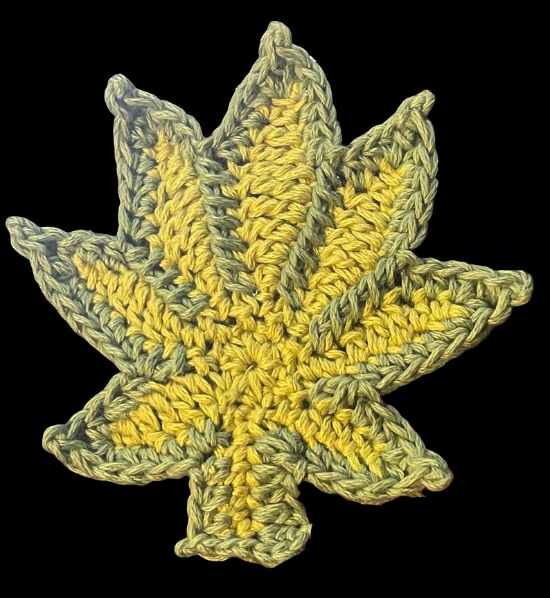 Marijuana Leaf Crochet PDF Pattern With Outline - Etsy