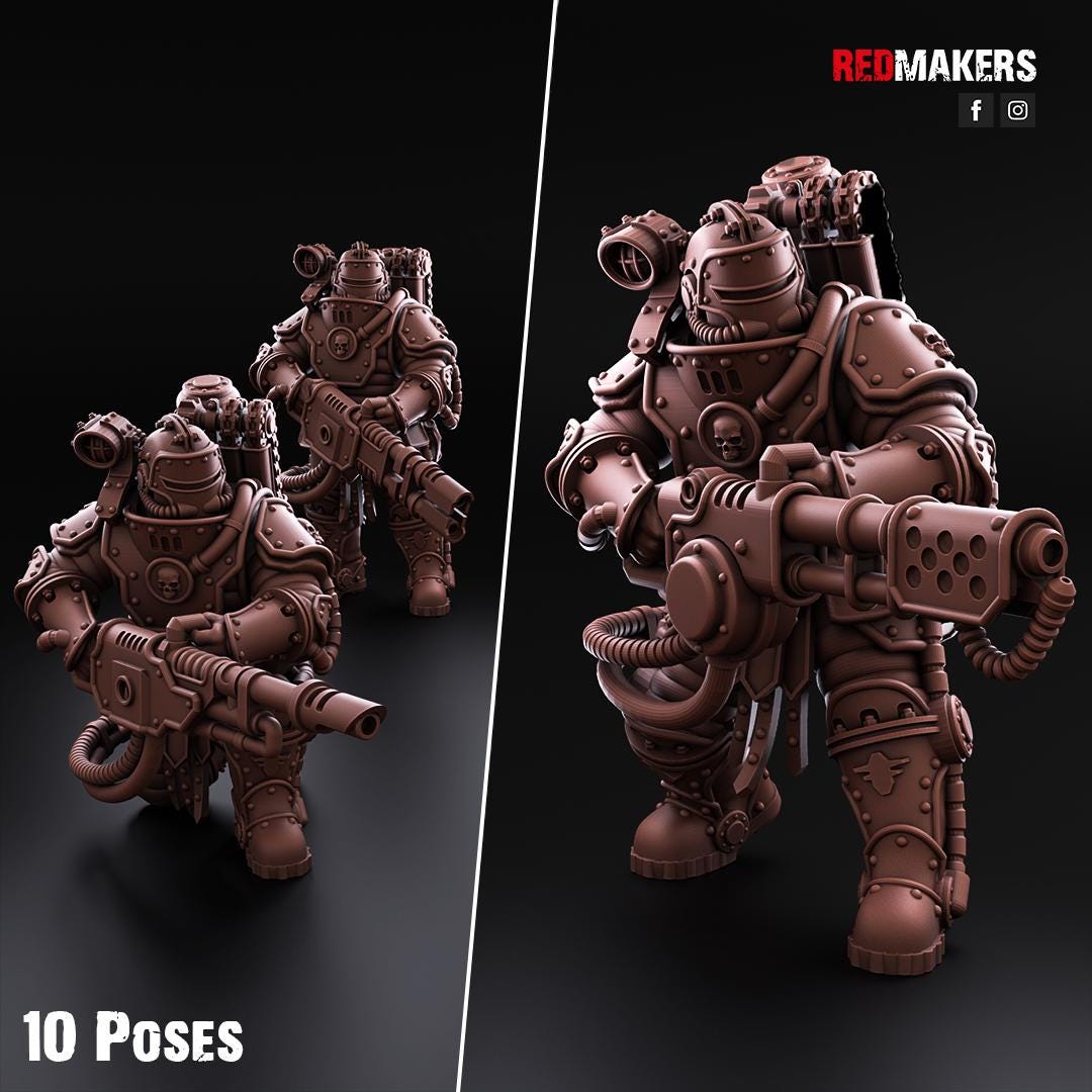Red Makers - Solar Guard Flamer Squad X10 (custom Order) - Etsy